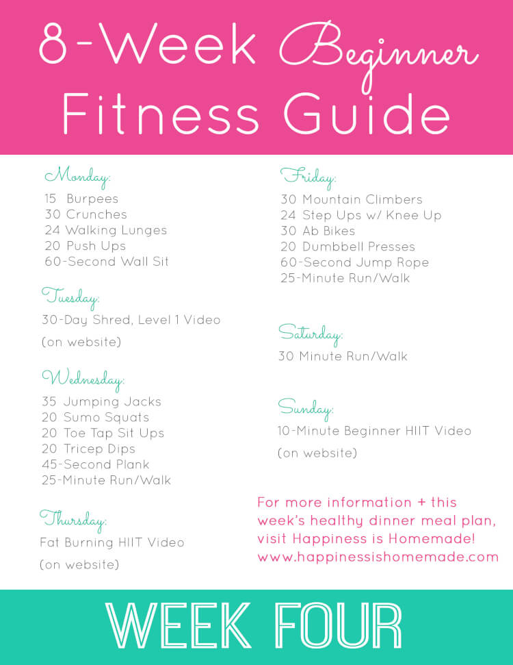 Beginner Fitness Jumpstart Week 4 Happiness Is Homemade