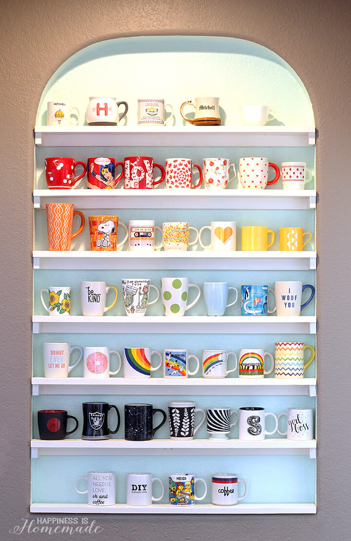 DIY Mug Collection Display Shelves Happiness Is Homemade DIY Mug Collection Display Shelves Happiness Is Homemade