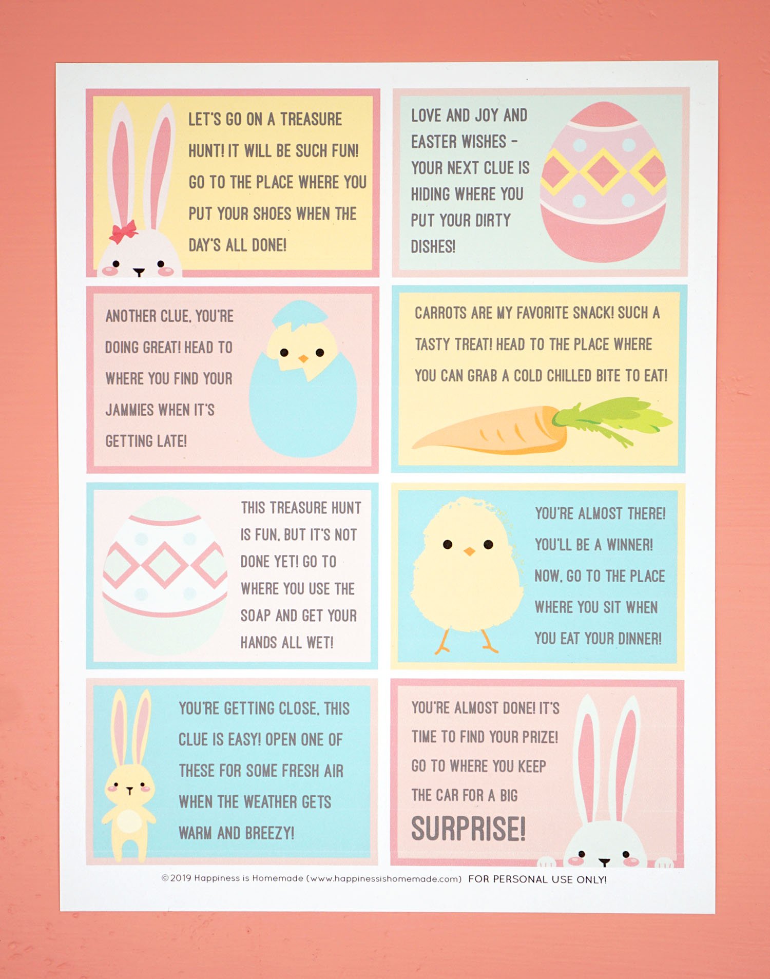 Printable Easter Scavenger Hunt Clues Printable Easter Scavenger Hunt Clues