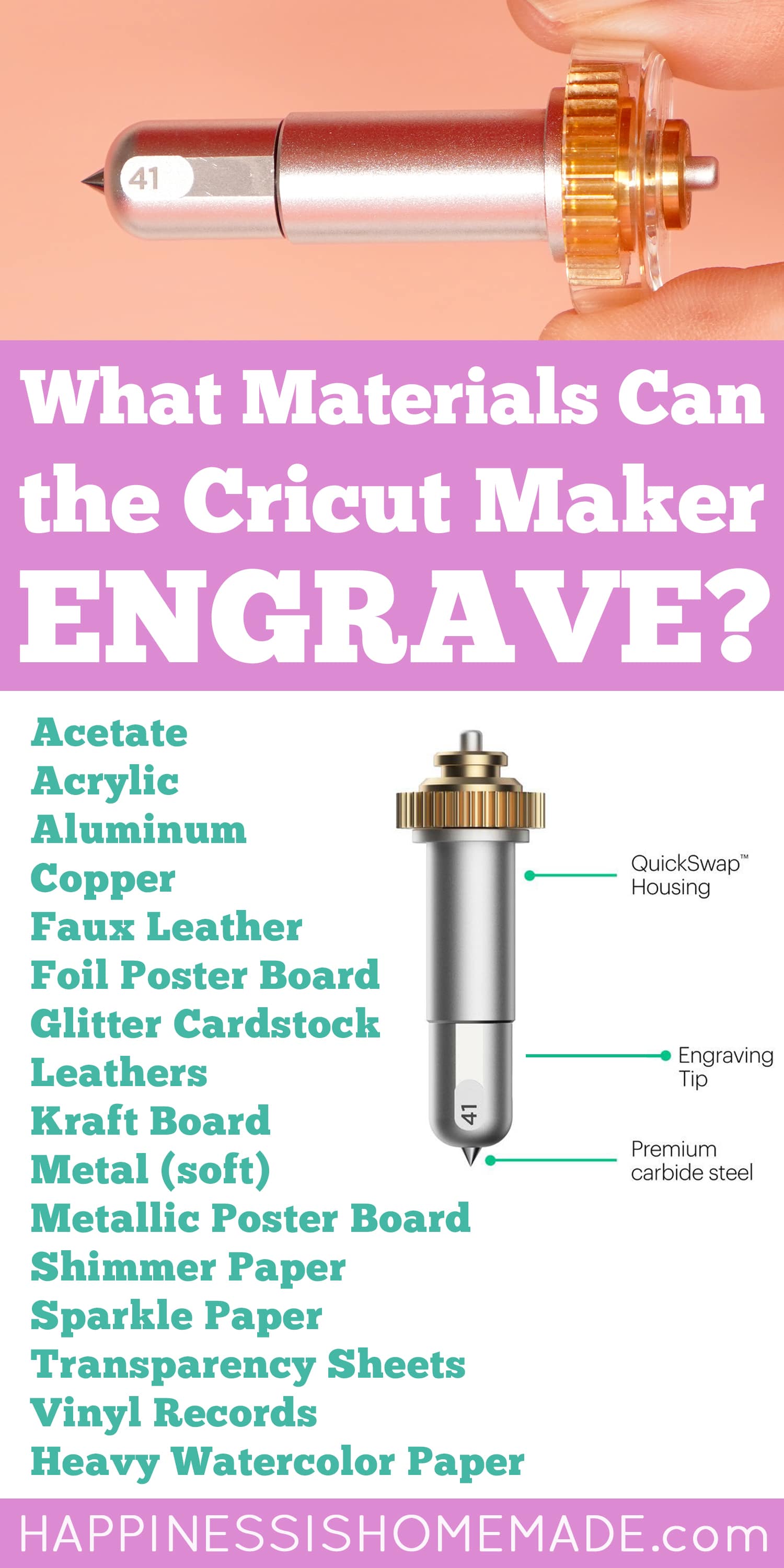 How To Use The Cricut Maker Engraving Tool Happiness Is Homemade